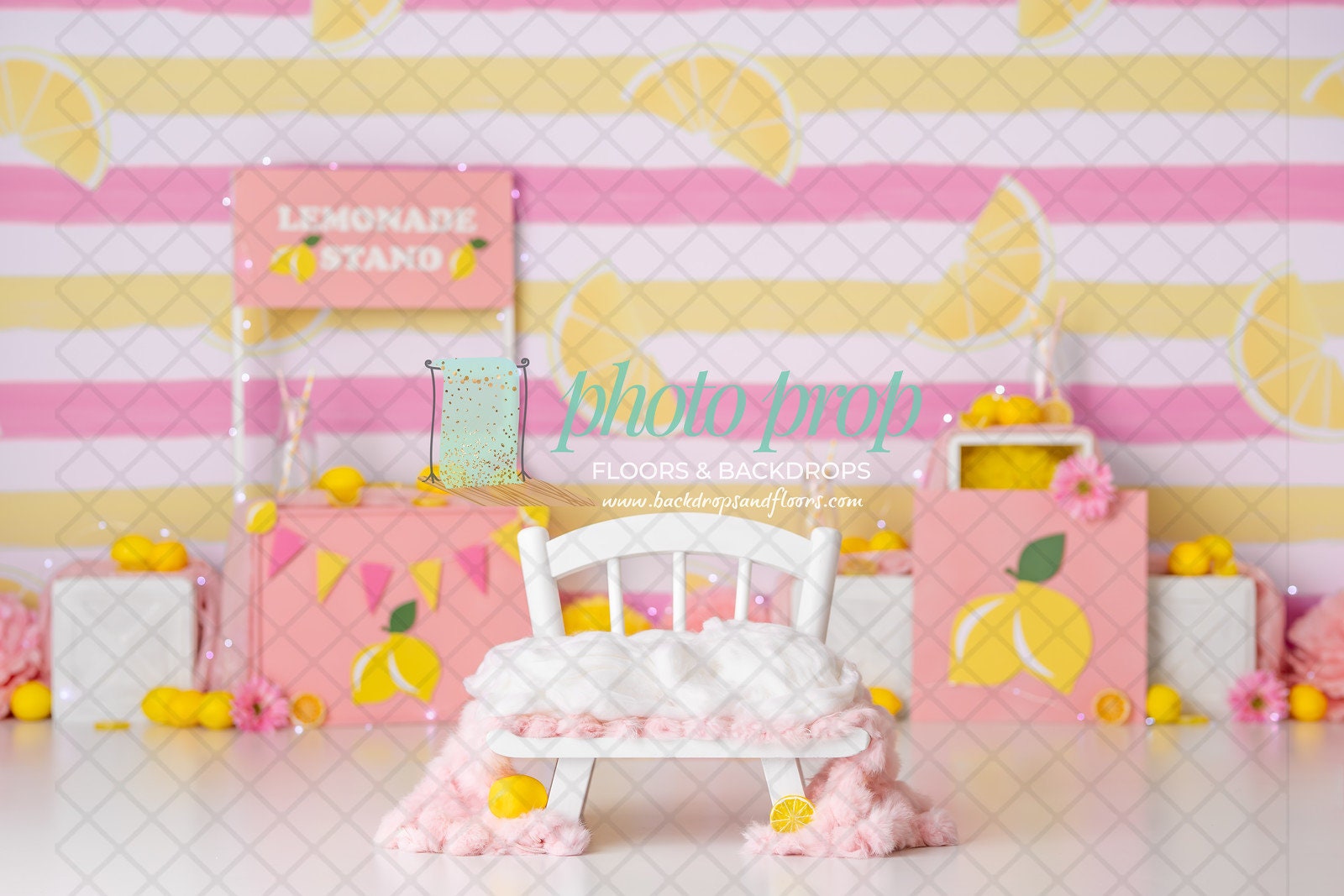 Lemonade Stand Striped Background