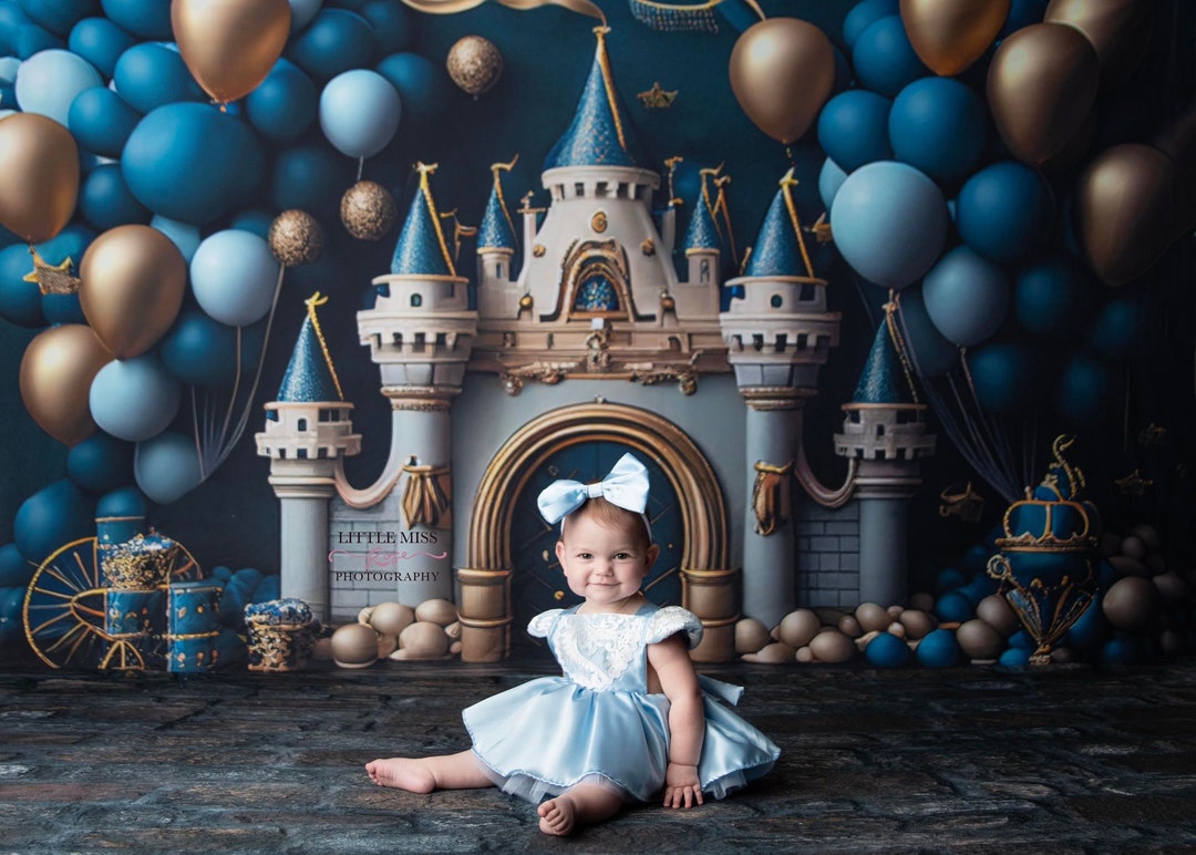 Royal Prince Blue & Gold Castle Photography Backdrop - Princess, Fairy ...