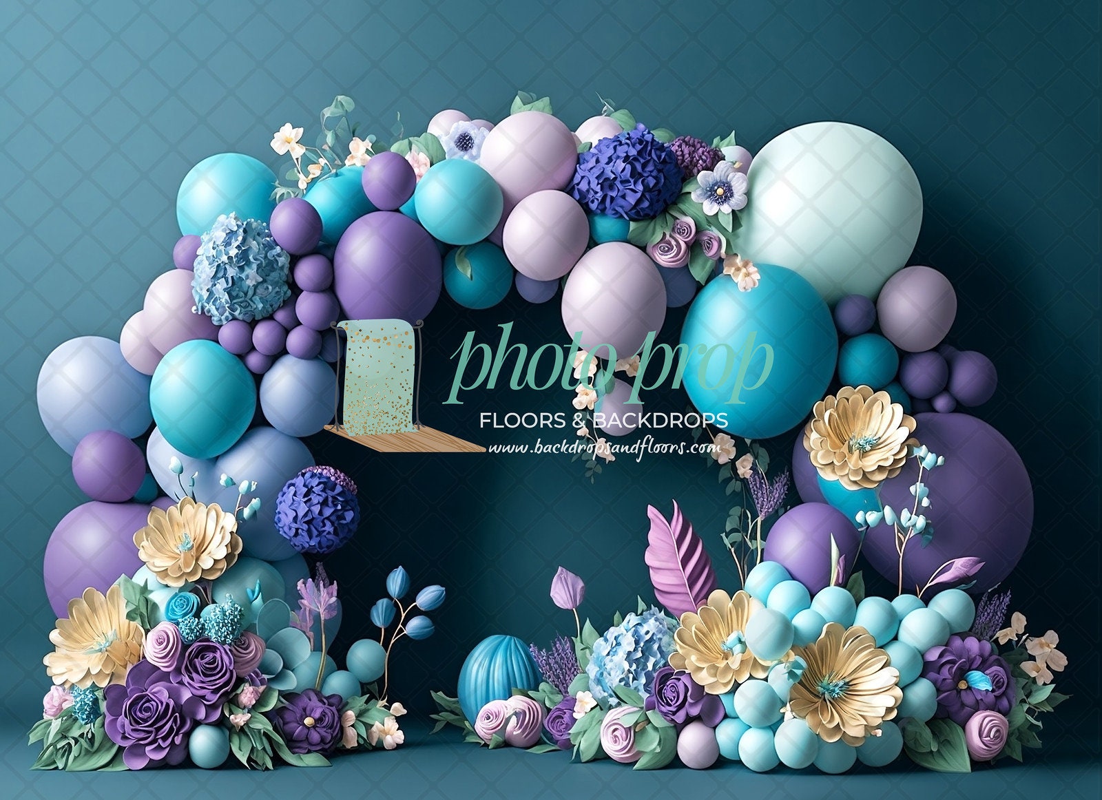 Surreal Mermaid Photography Backdrop - Beach, Treasure, Balloon Arch ...