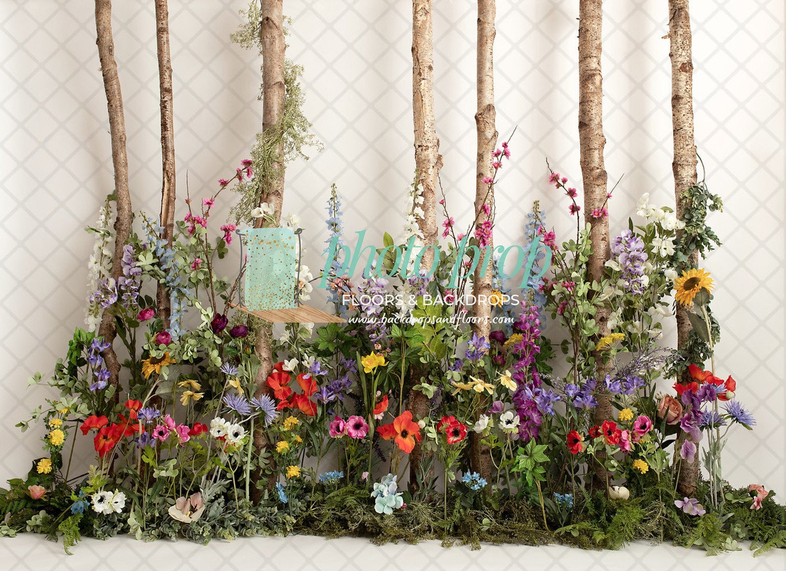 Feminine Spring Woodland Forest Photography Backdrop - Wild Flowers ...