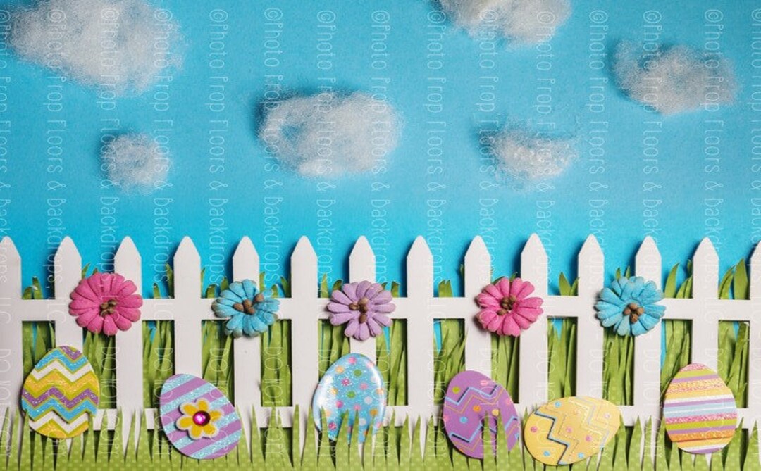 DIGITAL DOWNLOAD: Backdrop, Background With Props, Easter, Eggs, Bunny ...