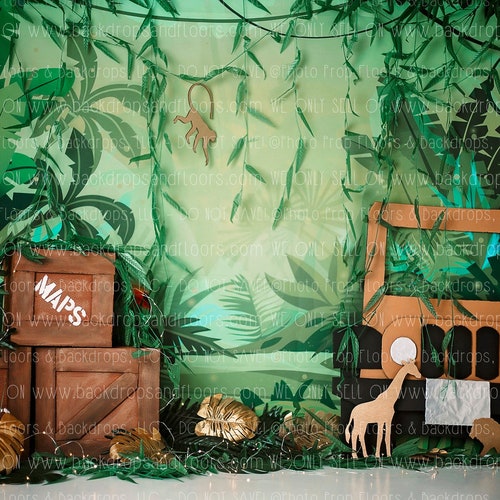 Jungle Backdrop Safari Backdrop Wild One Birthday Backdrop - Etsy