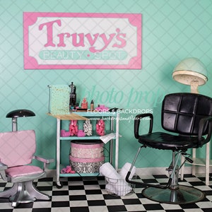 Beauty Parlor Hair Salon Photography Backdrop - Stylist, Barber, Shop ...