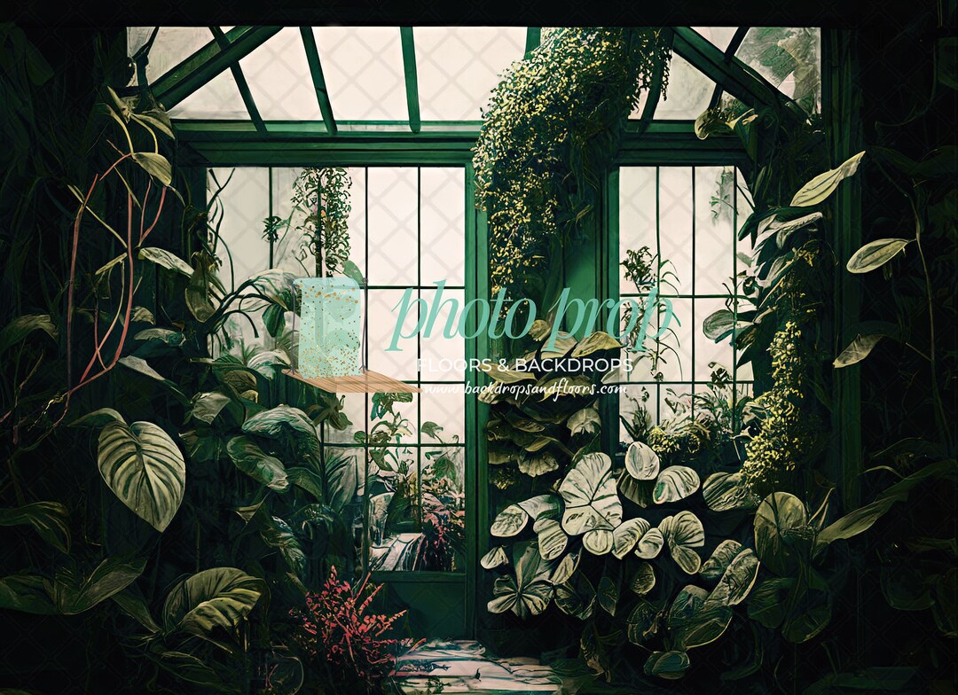 Greenhouse Photography Backdrop - Nursery, Plant Shop, Flowers, Floral ...