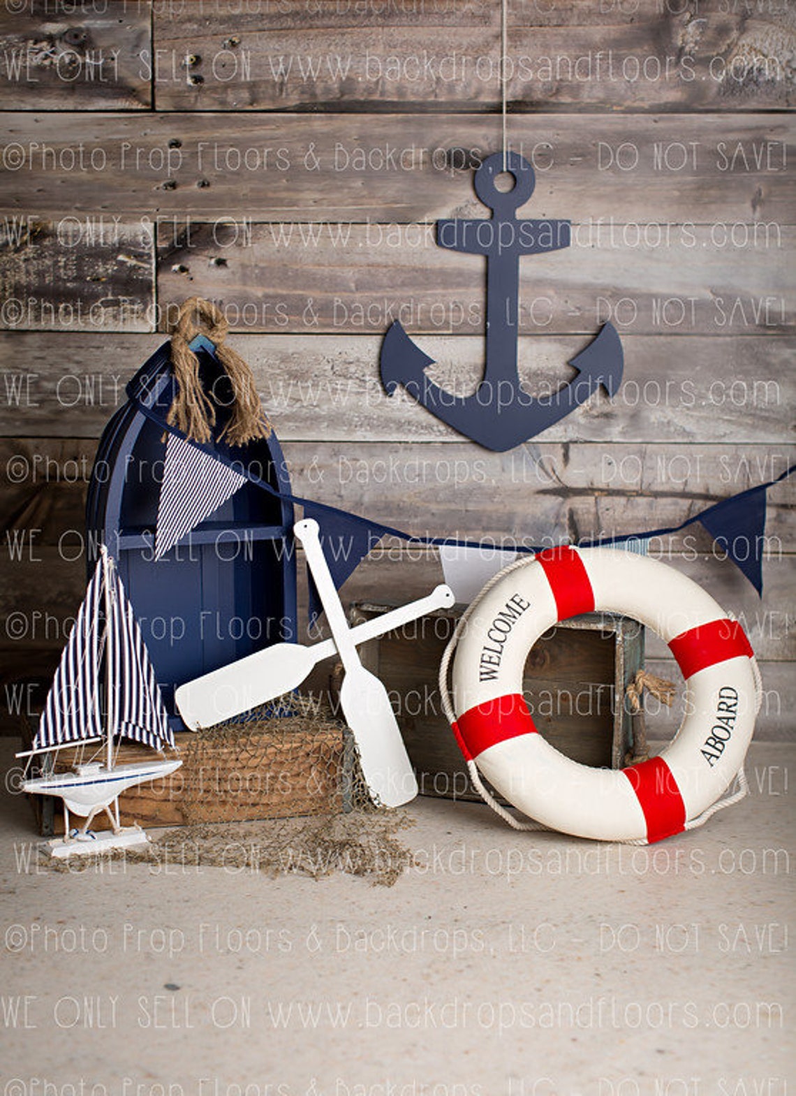 Nautical Digital Photography Backdrop, Boating Cake Smash, Summer ...