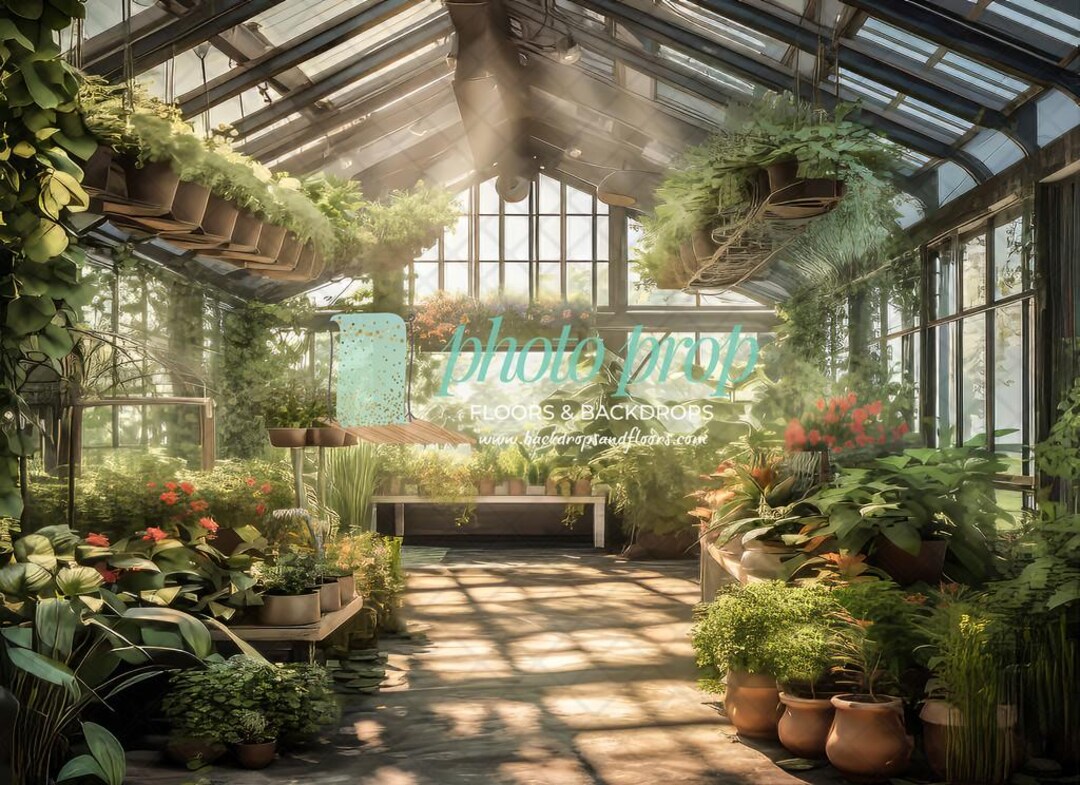 Greenhouse Photography Backdrop - Nursery, Plant Shop, Flowers, Floral ...