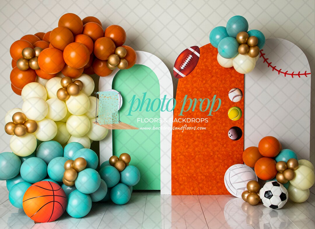 Sports Photography Backdrop Baseball, Volleyball, Soccer Ball, Tennis ...