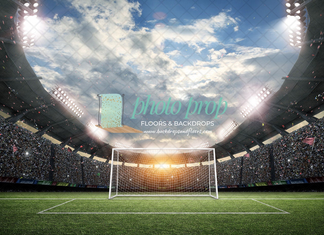 Soccer Stadium Photography Backdrop - Goal, Futbol, Stadium, Turf ...