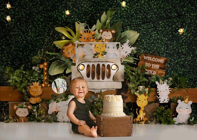 Jungle Safari Photography Backdrop Greenery Vines Lion - Etsy