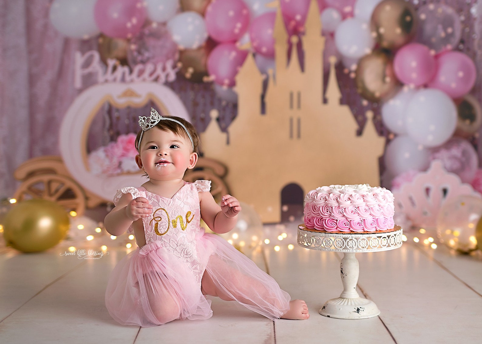 Gold Castle Photography Backdrop Princess Sparkling Pink - Etsy