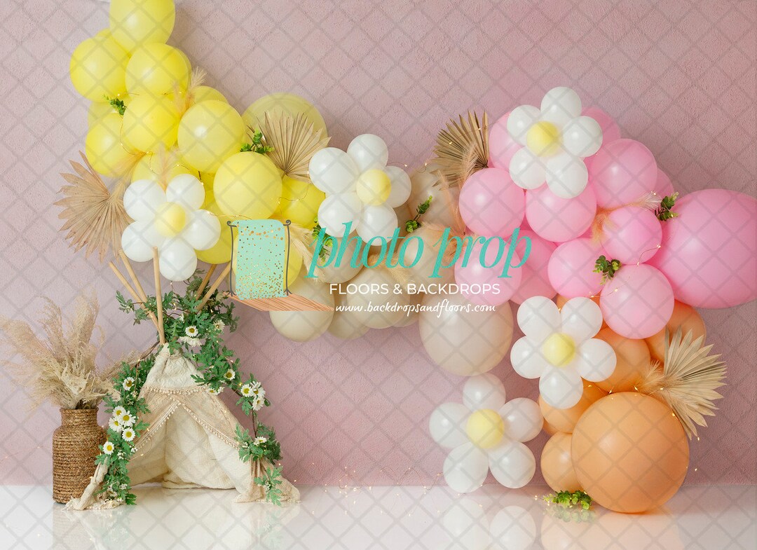 Daisy Balloons Photography Backdrop - Hippy, Hippie, Garland, Arch ...