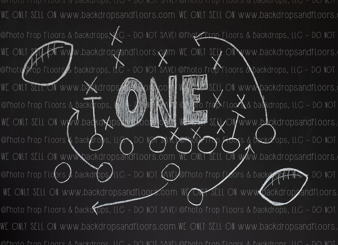 Football Plays Chalkboard Photography Backdrop - Field First Down ...
