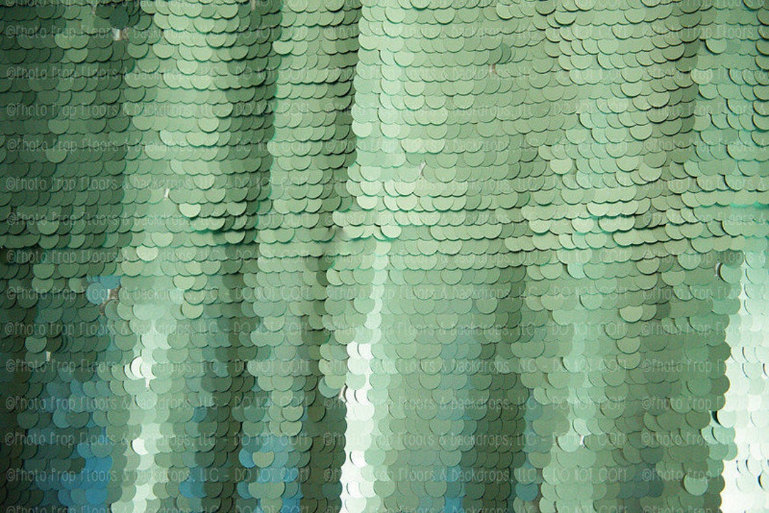 9FT X 9FT Large Matte Mint Green Sequin Fabric Photography Backdrop ...