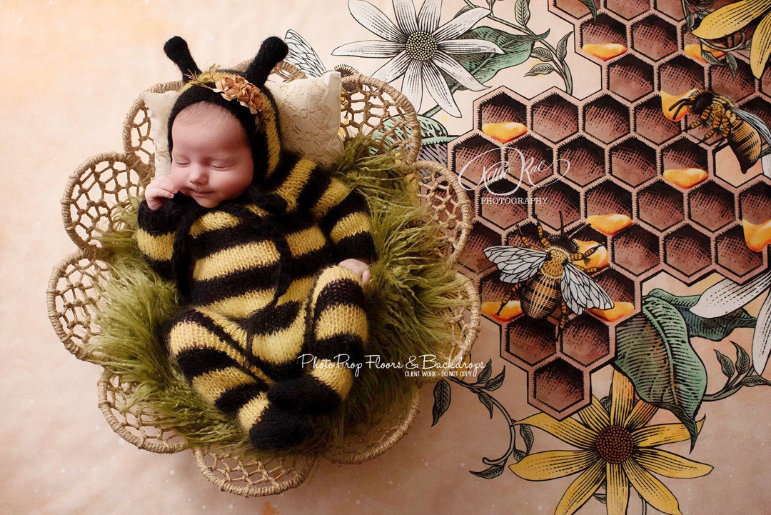 Honey Bumble Bees Honeycomb Newborn Photography MINI BACKDROP ...