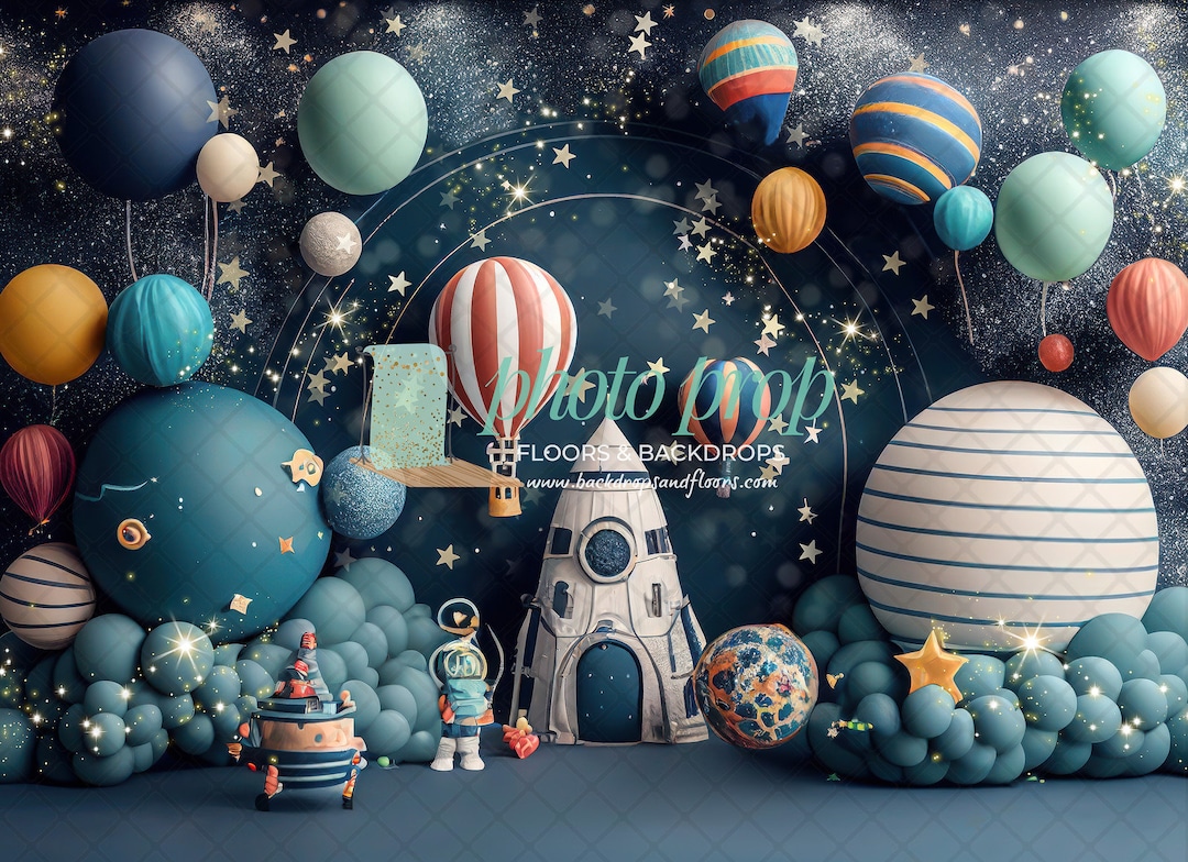 Surreal Outer Space Photography Backdrop - Rocket Ship, Outer Space ...
