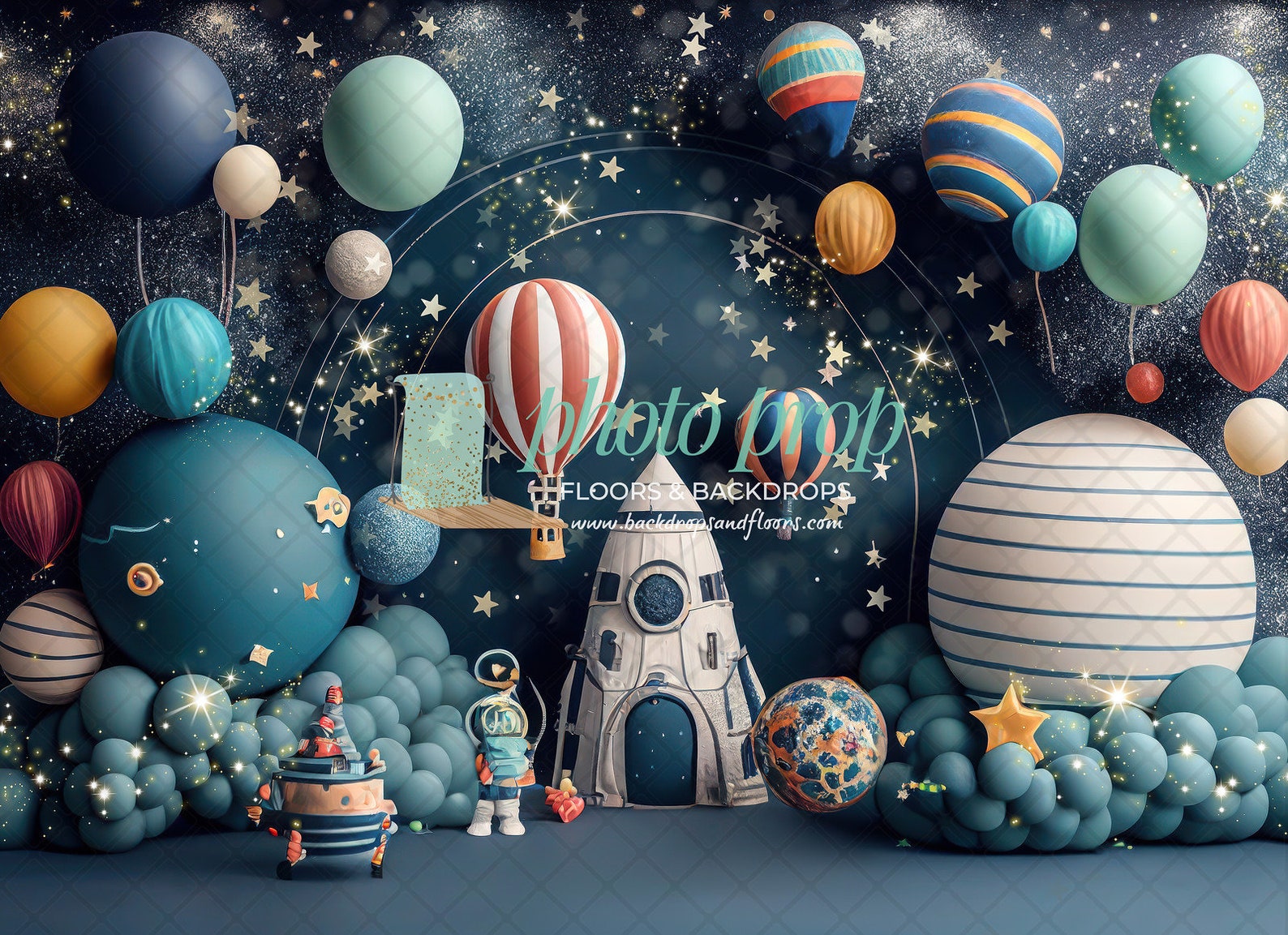 Surreal Outer Space Photography Backdrop - Rocket Ship, Outer Space ...