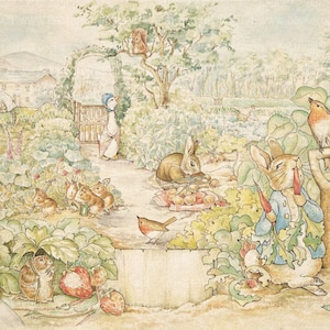 Vintage Peter Rabbit & Friends Photography Backdrop Fairy Tale, Nursery ...