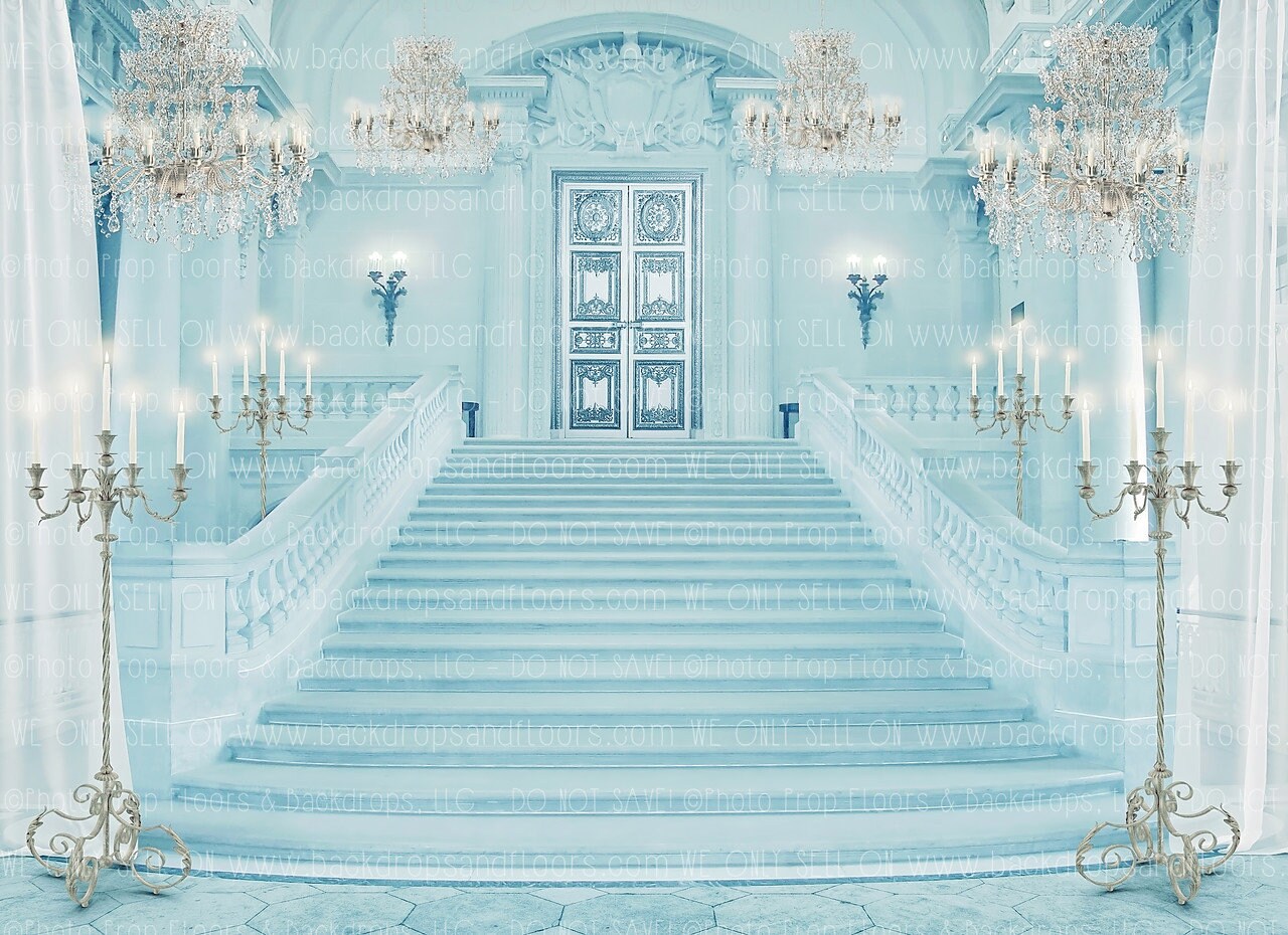 Princess Castle Photography Backdrop Ice Blue Cinderella | Etsy