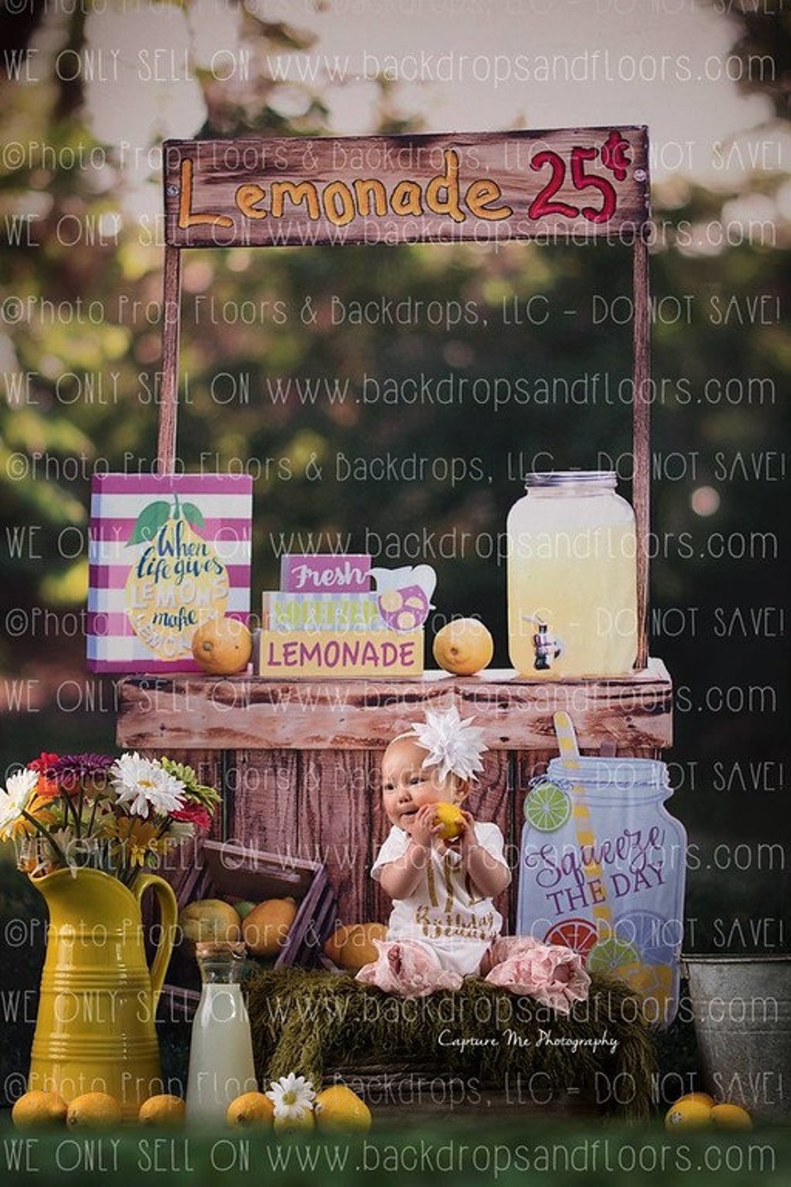 Lemonade Stand Photography Backdrop Summer Time Lemon Etsy