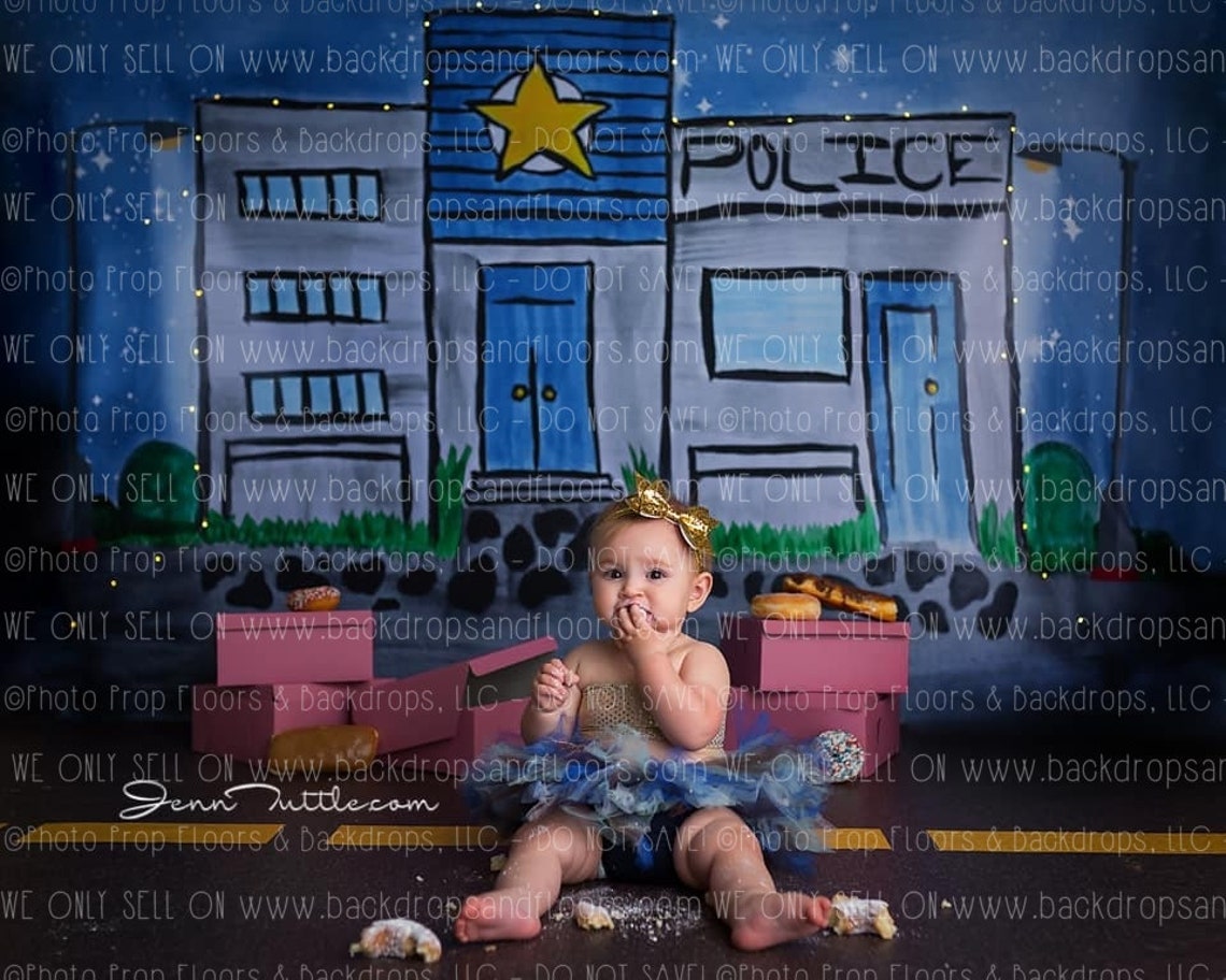 Police Station Photography Backdrop Officers LEO Support - Etsy