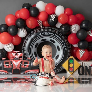 Race Car Driver Photography Backdrop - Tires, Track, Racing, Finish ...