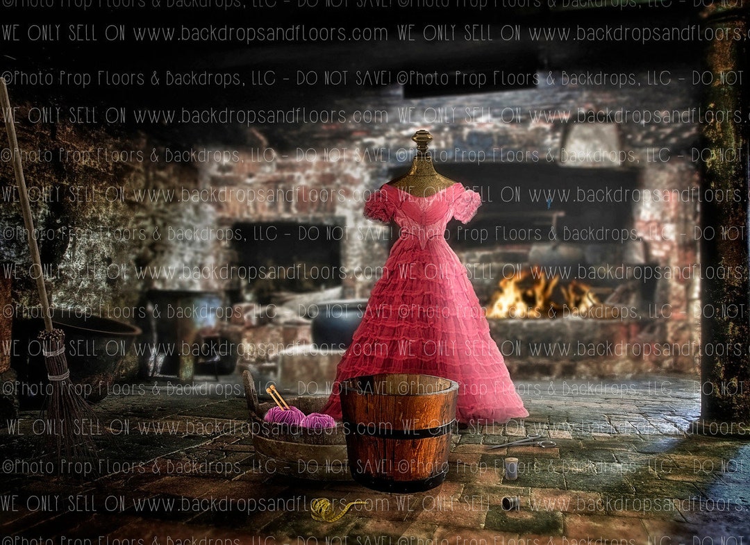 Cinderella Story Castle Kitchen Photography Backdrop Glass Slipper ...