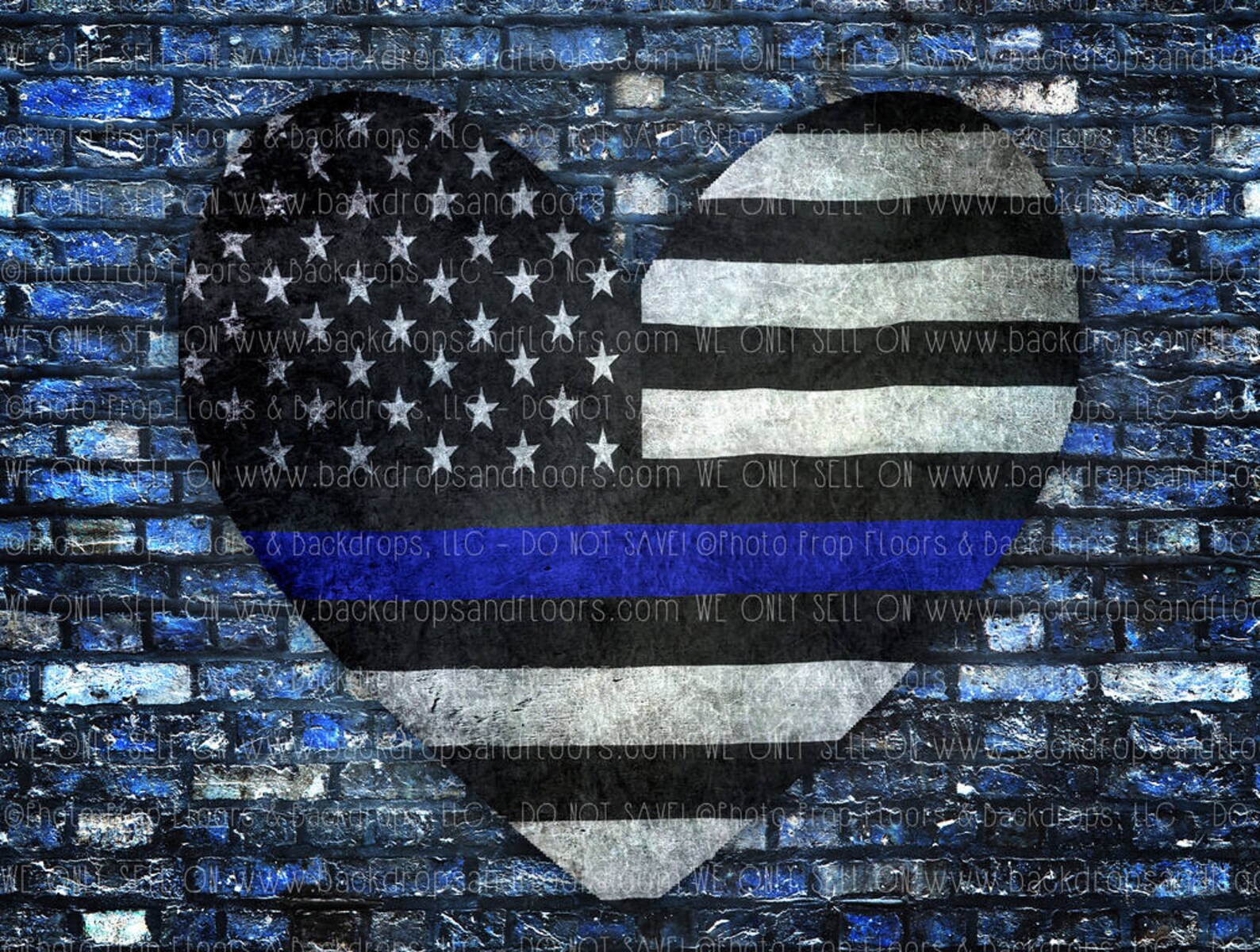 Blue Line Flag Photography Backdrop Stripe Police Officer - Etsy