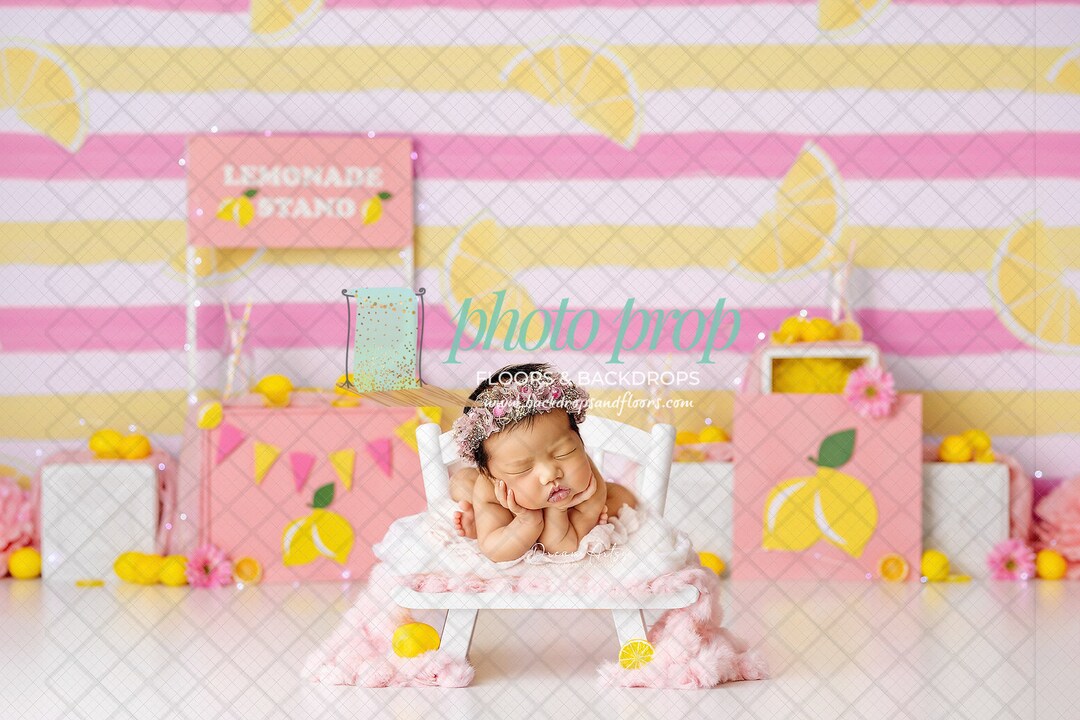 Pink Lemonade Stand DIGITAL Photography Backdrop - Lemon, Summer, Sweet ...