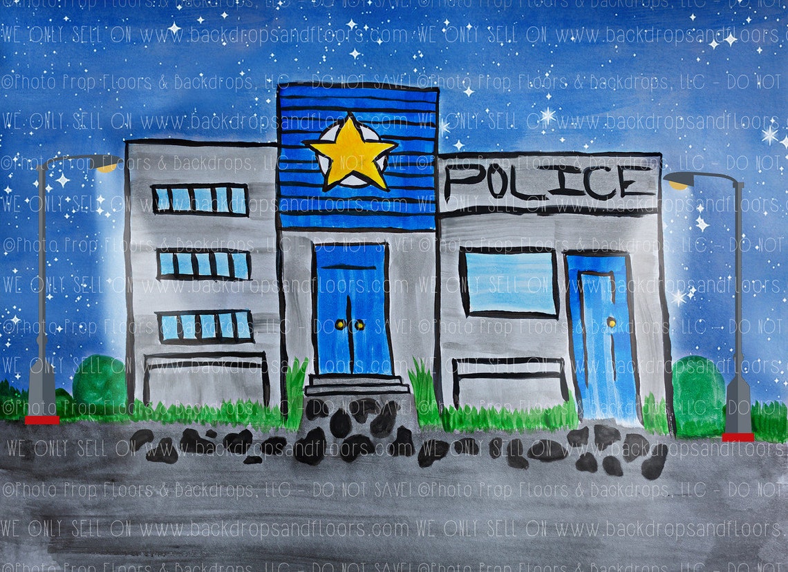 Police Station Photography Backdrop Officers LEO Support - Etsy