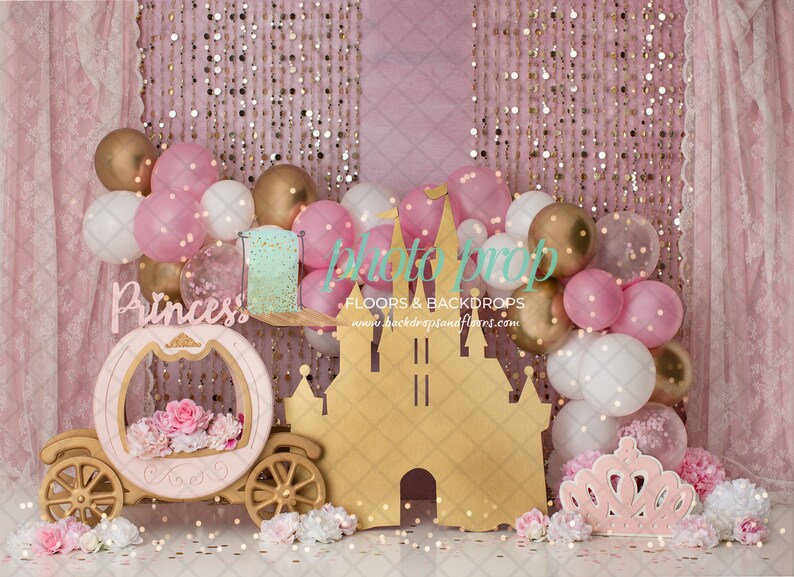 Gold Castle Photography Backdrop Princess Sparkling Pink - Etsy