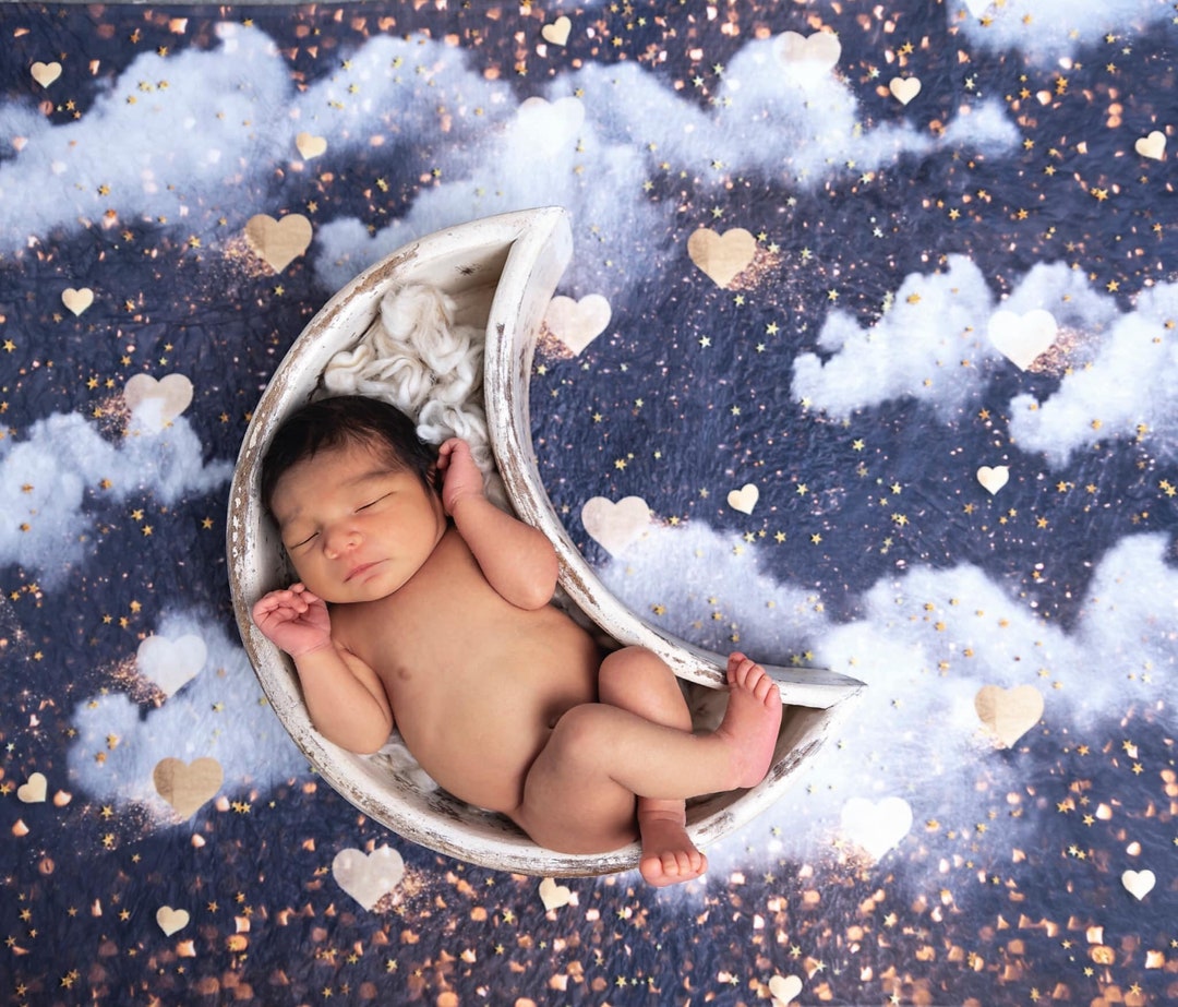 Evening Clouds & Stars Newborn Mini Photography Backdrop / Floordrop ...