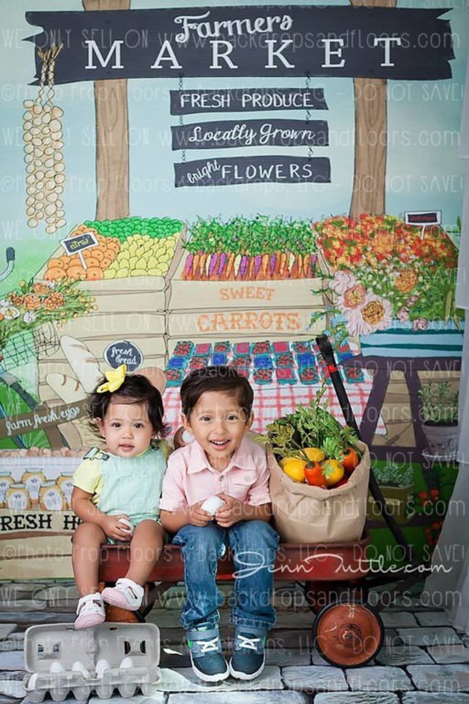 Farmers Market Photography Backdrop Fruit & Vegetable Stand | Etsy