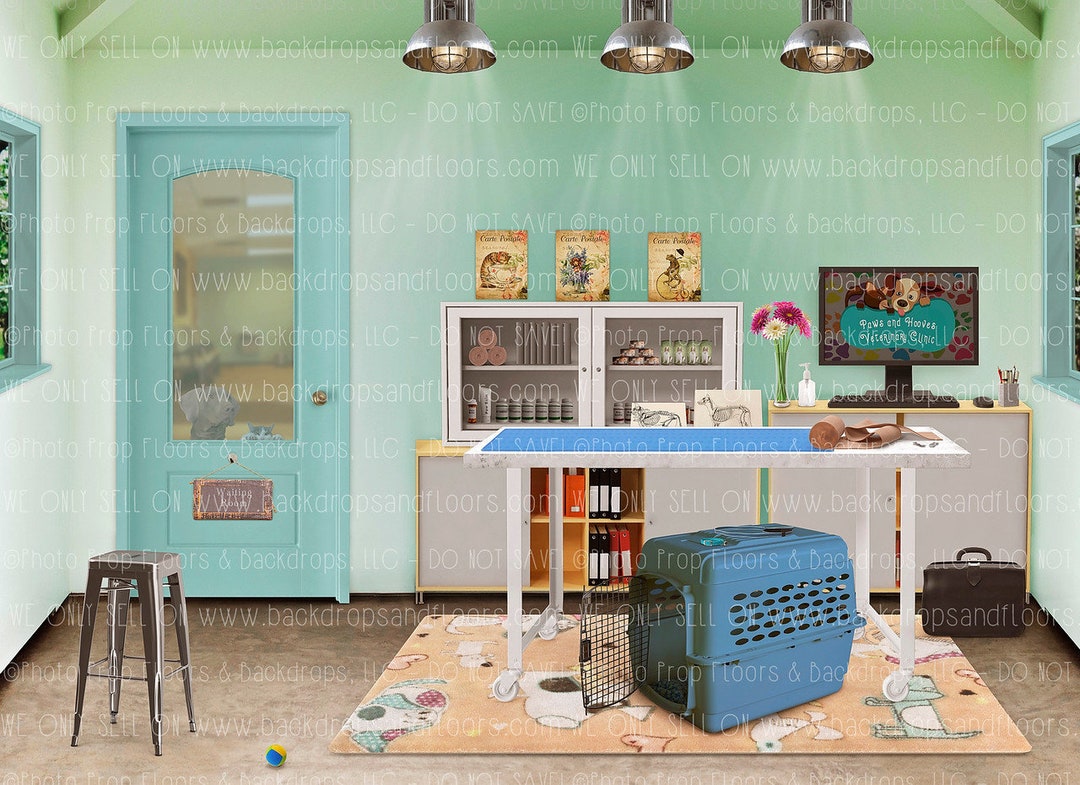 Veterinarian Office Photography Backdrop, Animal Doctors Office, Dogs ...