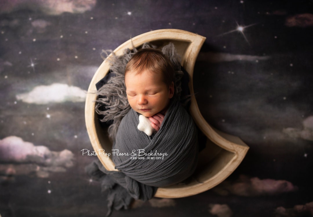 Cloudy Night Sky Newborn Mini Photography Backdrop / Floordrop - Posing ...