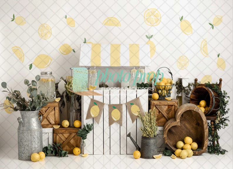 Lemonade Stand Photography Backdrop Summer Time Lemon - Etsy