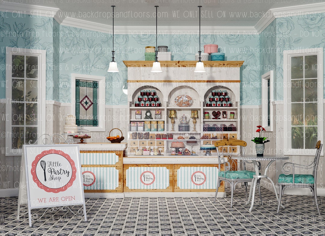 Pastry Shop Photography Backdrop - Sweets, Desserts, Valentine's, Cake ...