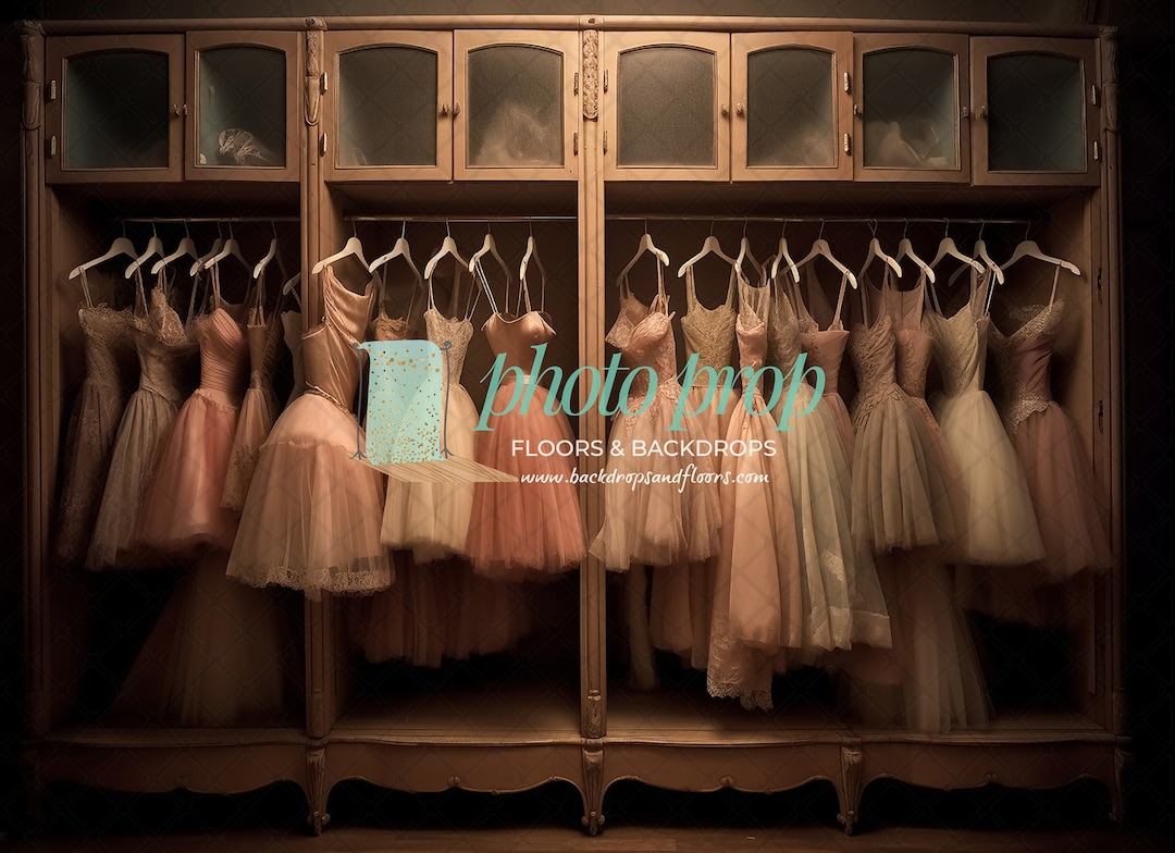 Ballet Closet Photography Backdrop - Store, Ballerina, Shop, Pink, Blue ...