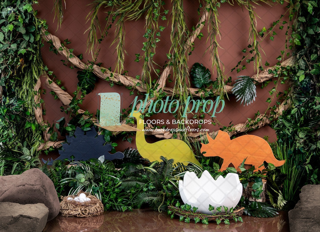 Dinosaur Photography Backdrop - T Rex, Jungle, Stegosaurus, Jurassic ...