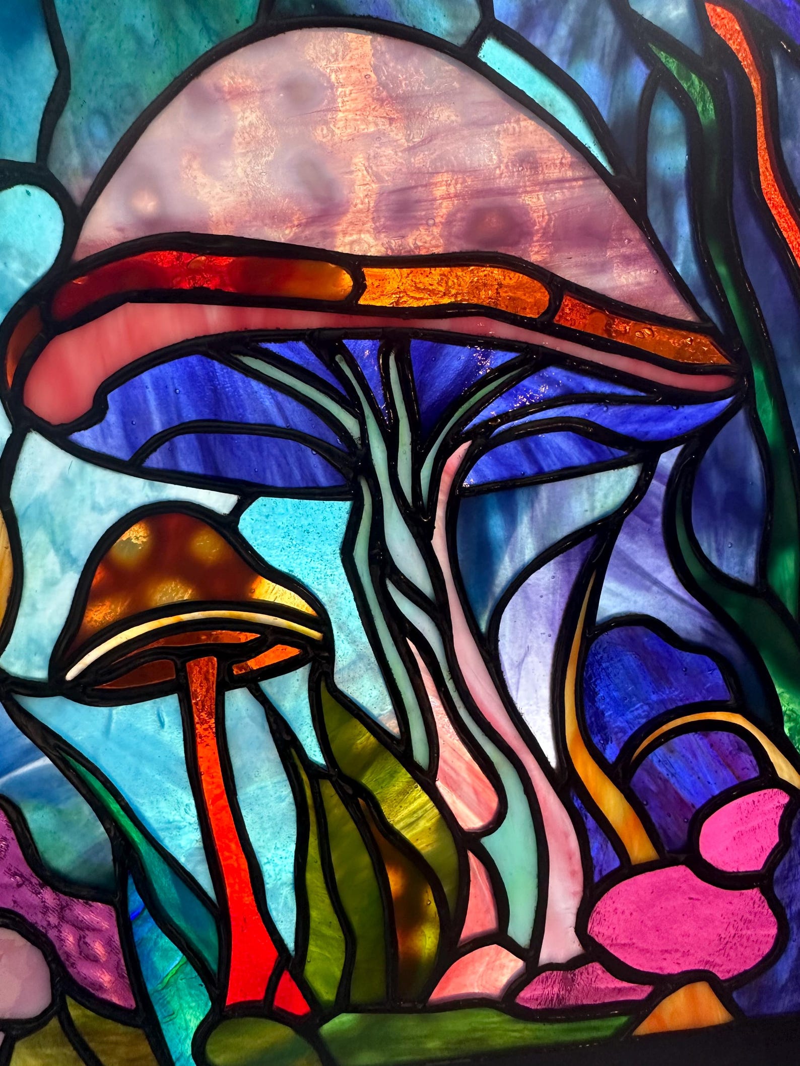 Stained Glass Mushroom Panel - Etsy
