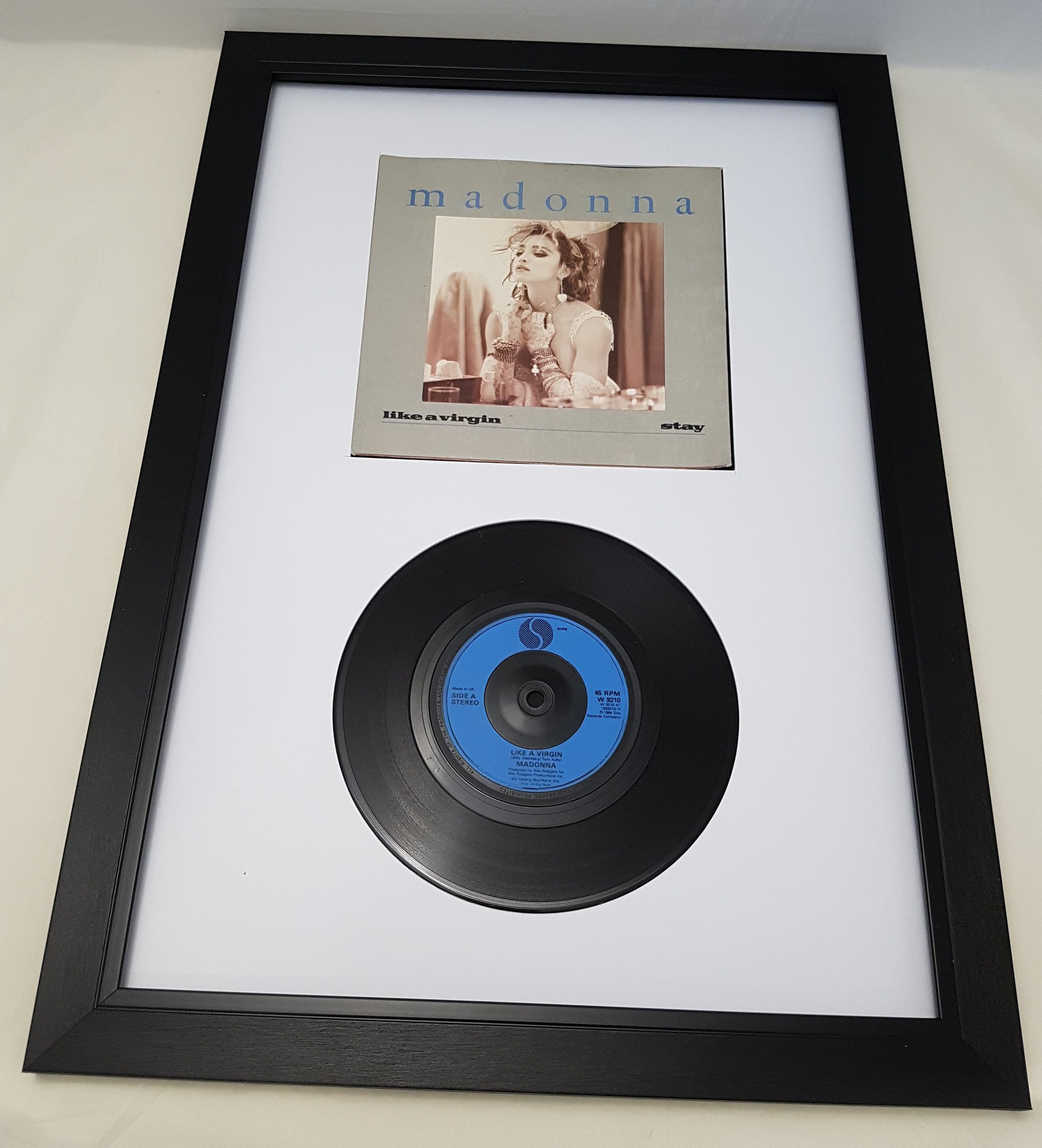 Vinyl Display Frame for Single 7 Record With Cover Black or White Mount ...