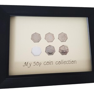 Personalised Coin Display Frame for United Kingdom 50 Pence Pieces ...