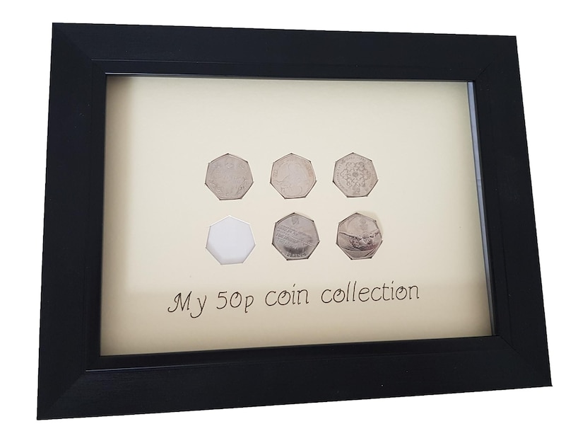 Personalised Coin Display Frame for United Kingdom 50 Pence Pieces ...
