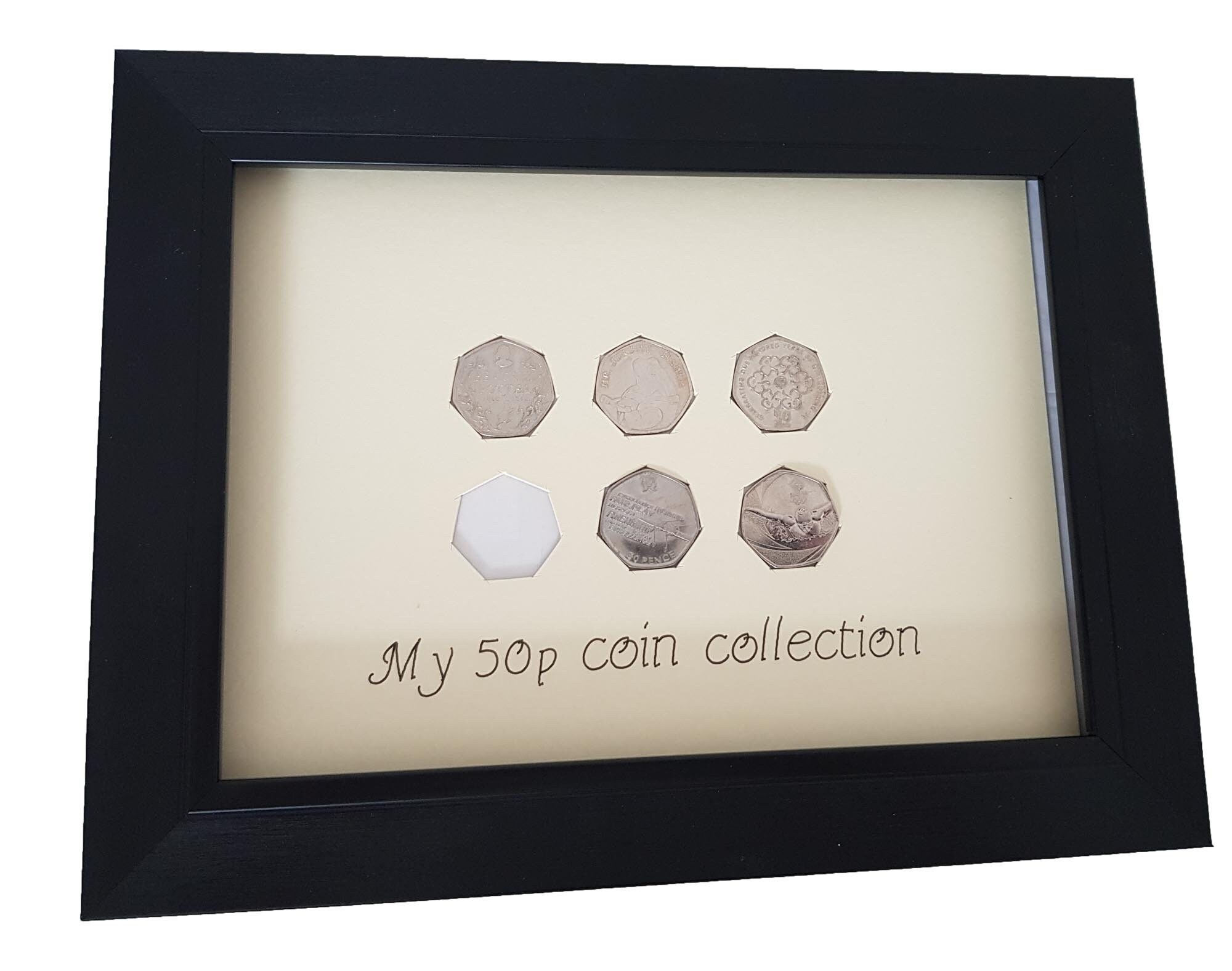 Personalised Coin Display Frame for United Kingdom 50 Pence Pieces ...
