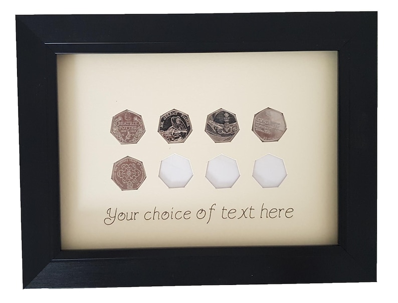 Personalised Coin Display Frame for United Kingdom 50 Pence Pieces ...