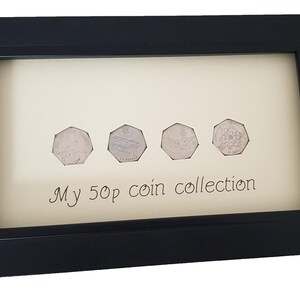 Personalised Coin Display Frame for United Kingdom 50 Pence Pieces ...