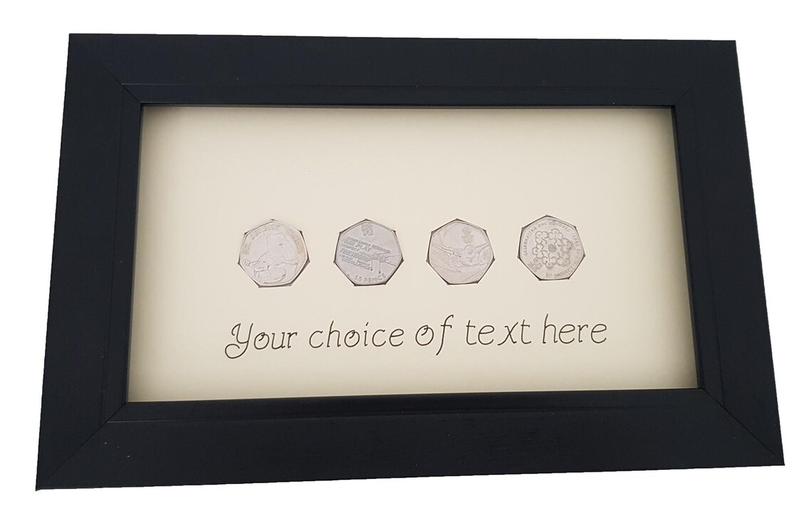 Personalised Coin Display Frame for United Kingdom 50 Pence Pieces ...