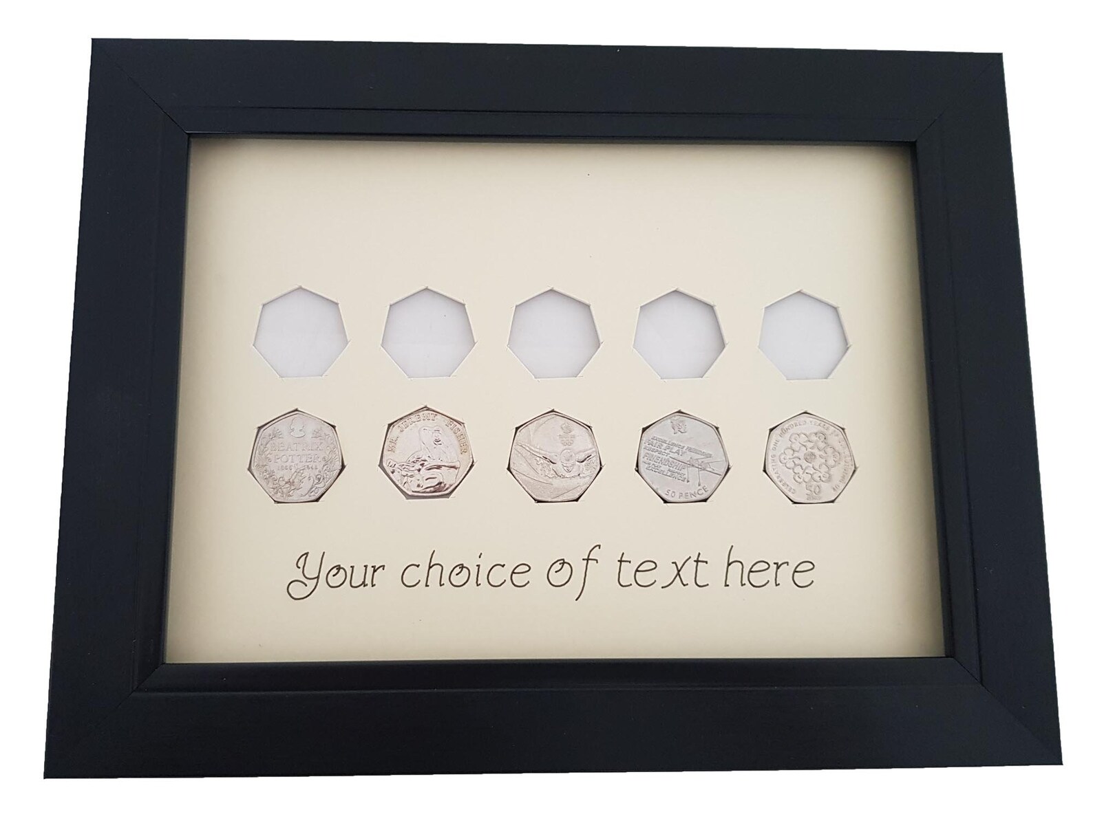 Personalised Coin Display Frame for United Kingdom 50 Pence Pieces ...