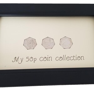 Personalised Coin Display Frame for United Kingdom 50 Pence Pieces ...