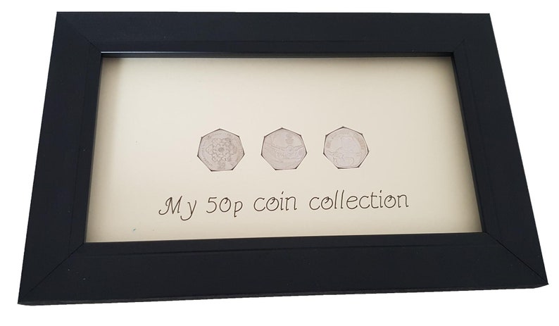 Personalised Coin Display Frame for United Kingdom 50 Pence Pieces ...