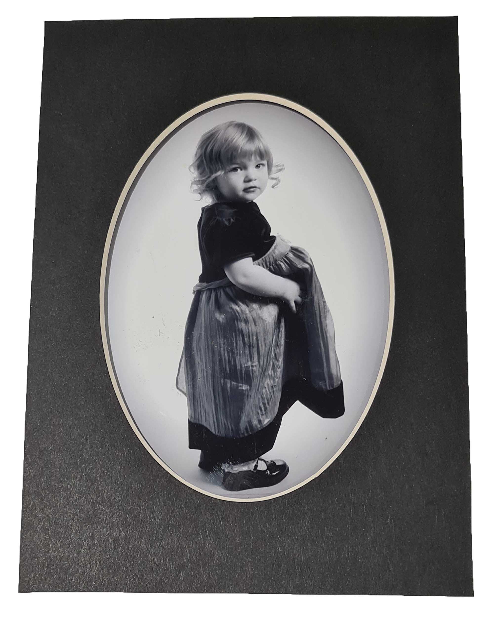 Oval Photo Mount Picture Framing Mounts Oval Black Cream Bevel Cut - Etsy